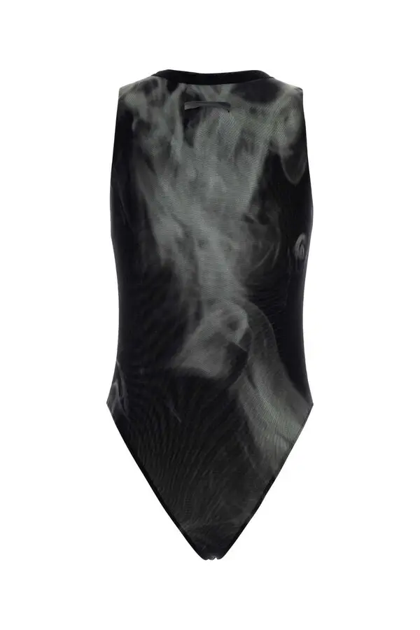 JEAN PAUL GAULTIER Printed Tulle Bodysuit