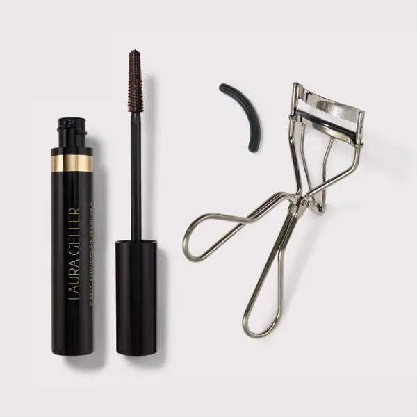 Laura Geller Beauty Kajal Mascara & Eyelash Curler Makeup Kit - Brown