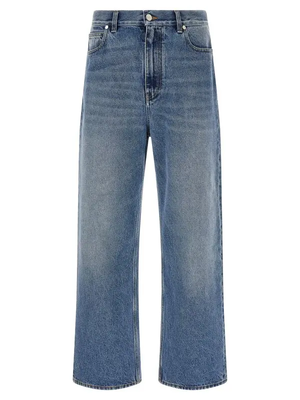 Fendi Ff' Patch Jeans Saddlery - Blue