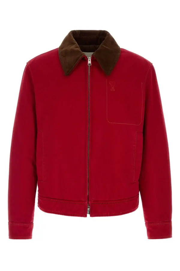 AMI Paris Denim Jacket - Red
