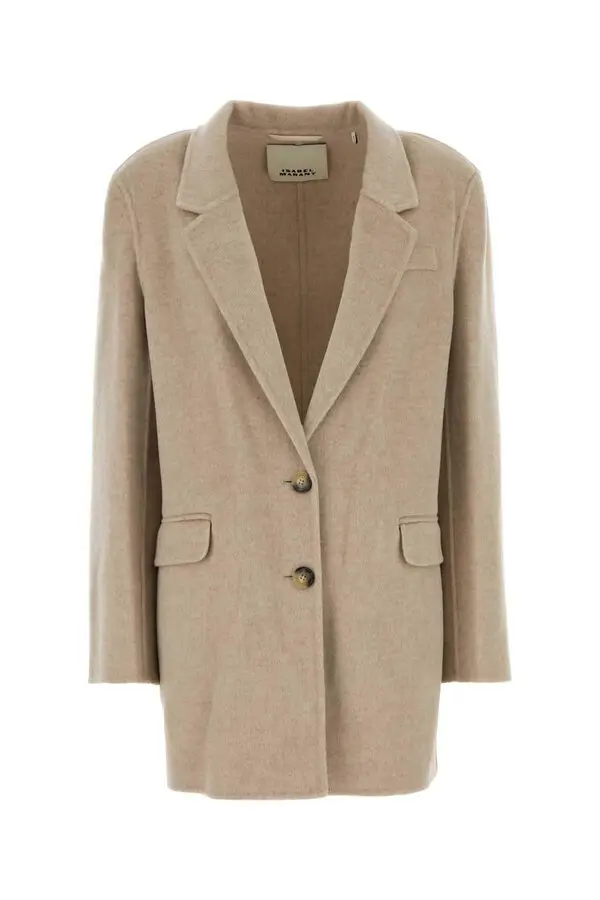Isabel Marant Étoile Sand Wool Blend Oversize Colbya Blazer - Brown