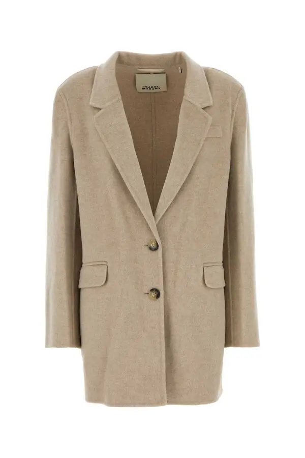 Isabel Marant Étoile Sand Wool Blend Oversize Colbya Blazer - Brown