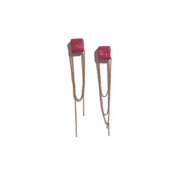 BABALOO JEWELRY Pink / Gold Gilded Cascade Earrings