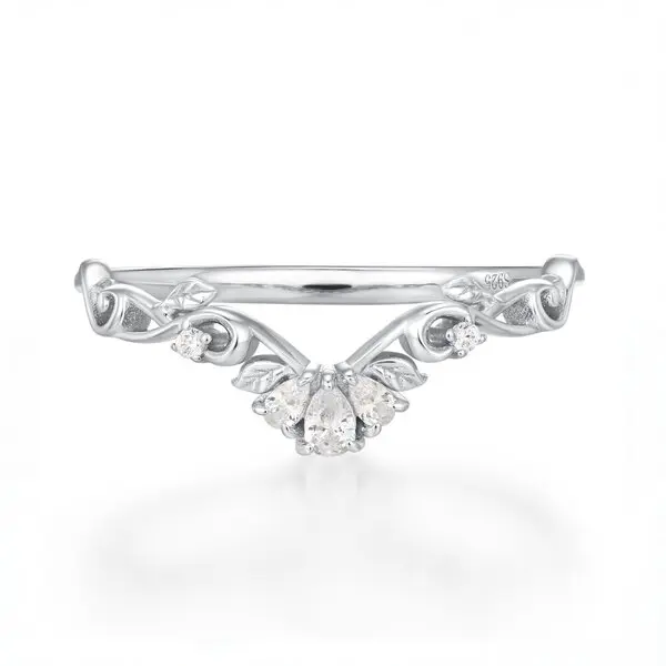 AZURA JEWELRY NEW YORK Moonpetal Band White Gold Vermeil - Silver