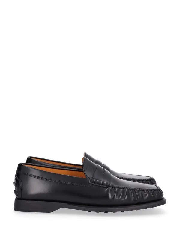 TOD'S Moccasin In Curled Leather - Black