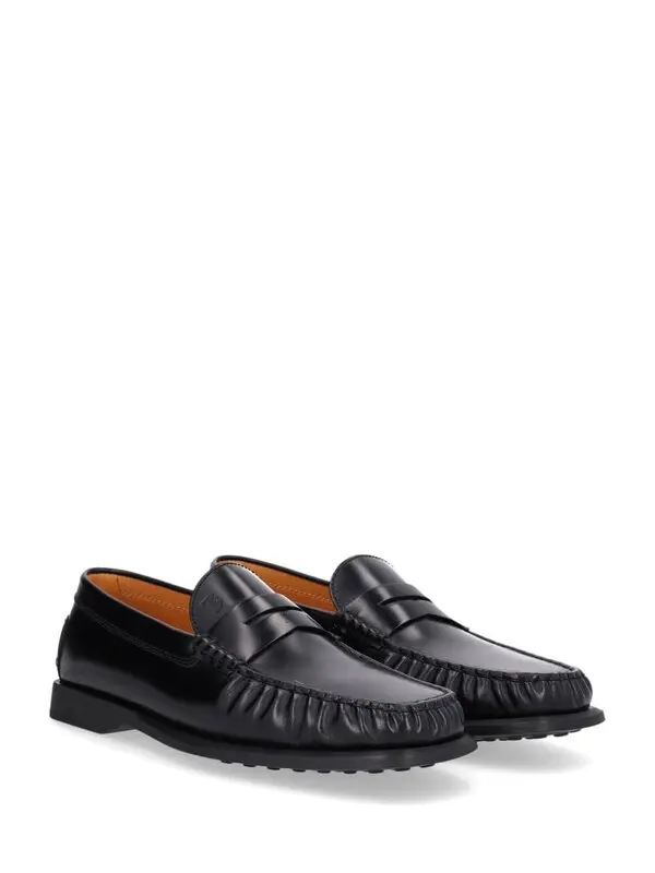 TOD'S Moccasin In Curled Leather - Black
