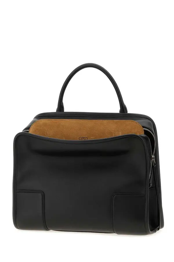 Loewe Leather Large Amazona 180 Handbag - Black