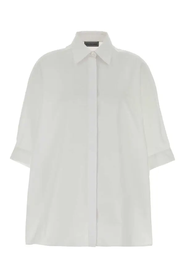 Balenciaga Poplin Oversize Shirt - White