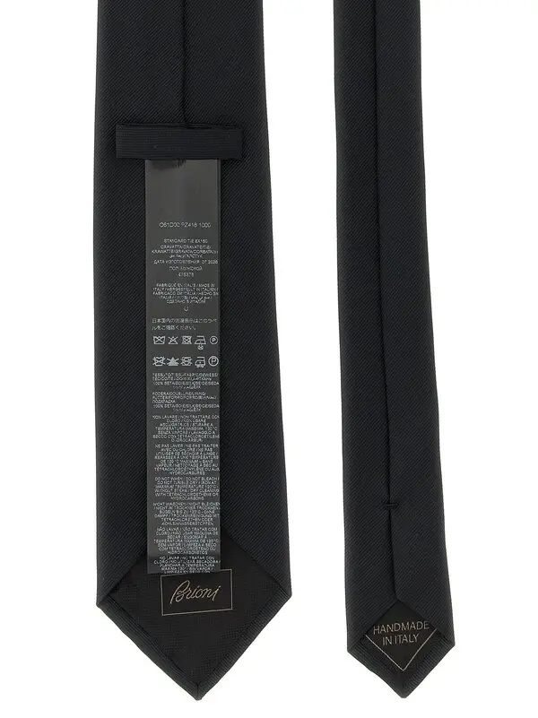 Brioni Silk Twill Tie - Black