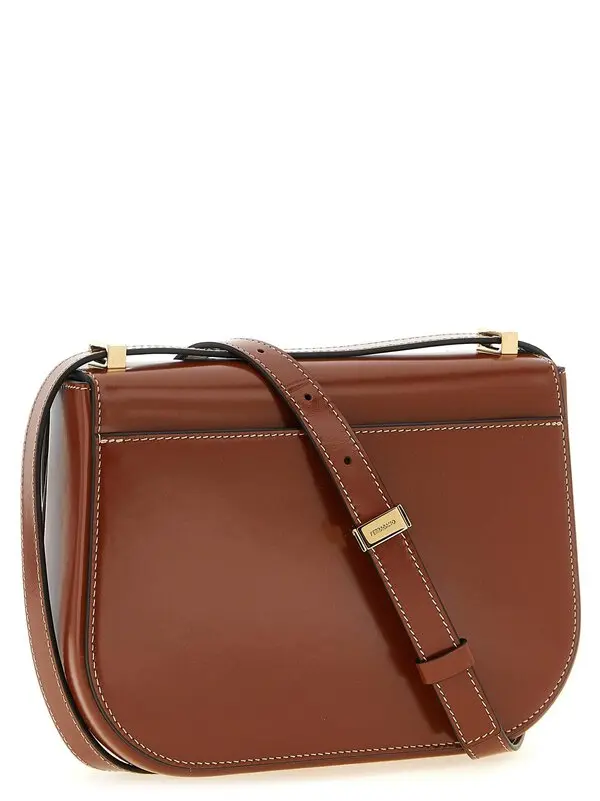 FERRAGAMO Double Gancini' Closure Shoulder Bag