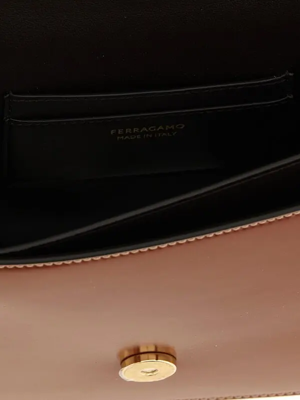 FERRAGAMO Double Gancini' Closure Shoulder Bag