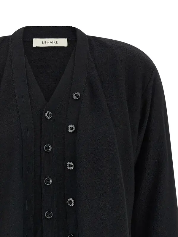 LEMAIRE Trompe L'oeil Construction Cardigan
