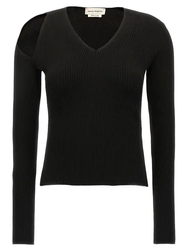 Alexander McQueen Cut-out Sweater - Black