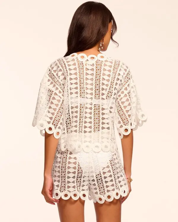 Ramy Brook Dottie Cotton Embroidered Coverup Top