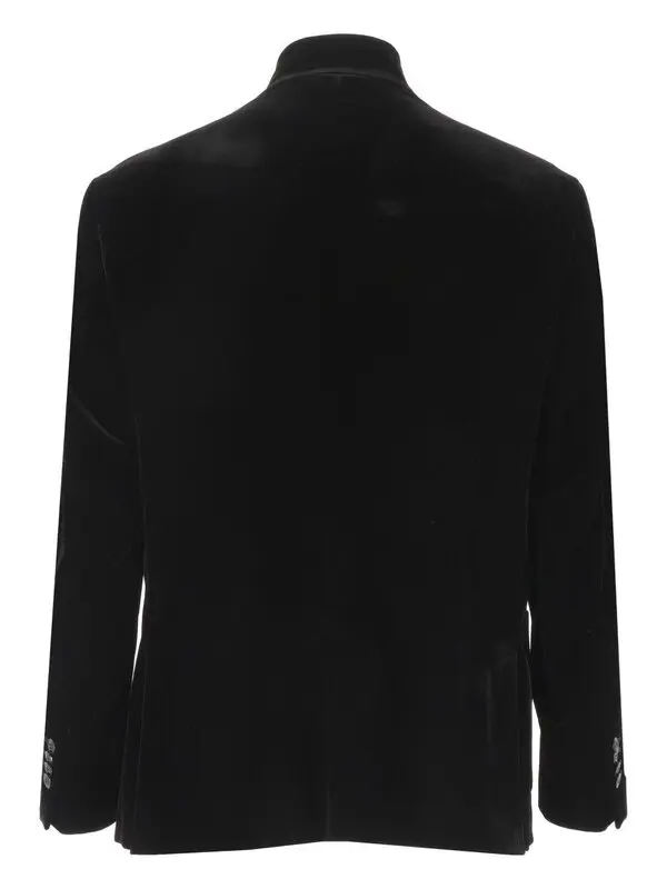Giorgio Armani Mandarin Collar Blazer - Black