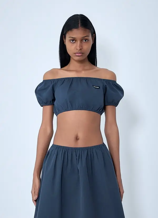 Miu Miu Off-shoulder Crop Top