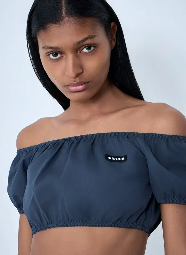 Miu Miu Off-shoulder Crop Top