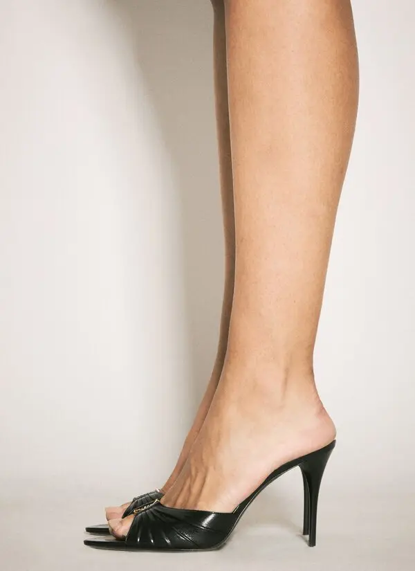 Saint Laurent Babylone Heeled Mules - Black