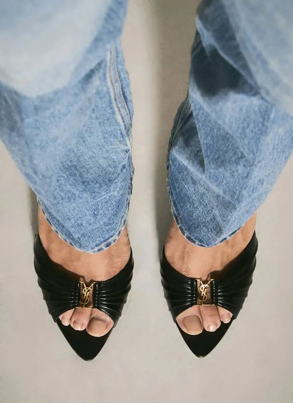 Saint Laurent Babylone Heeled Mules - Black