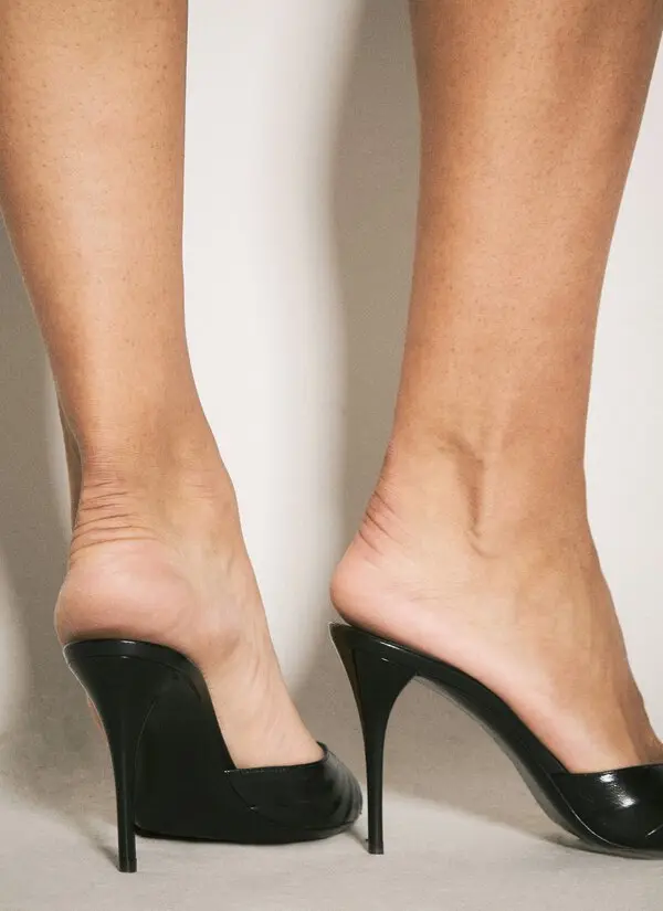 Saint Laurent Babylone Heeled Mules - Black