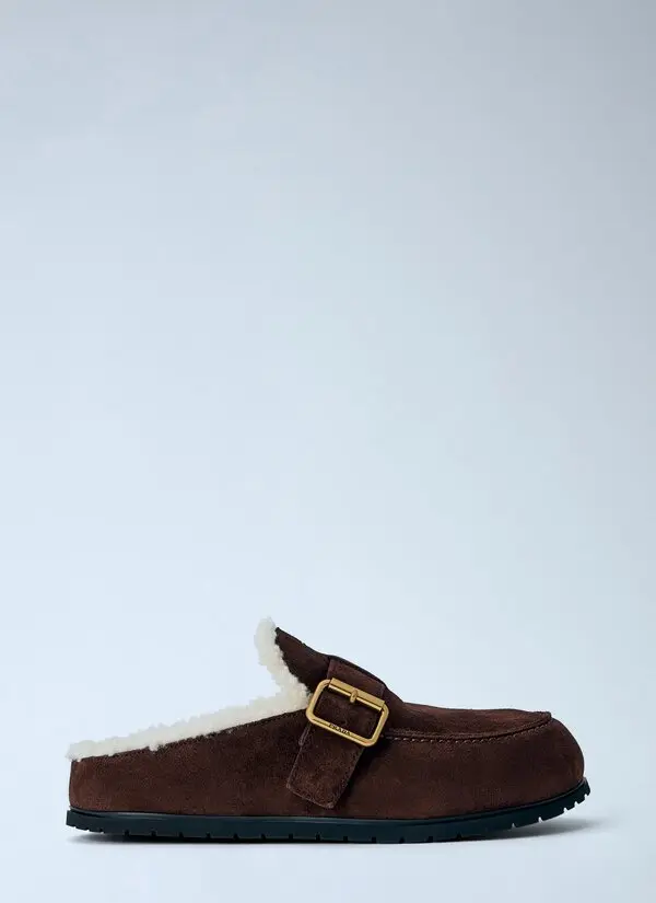 Prada Suede Mules - Brown