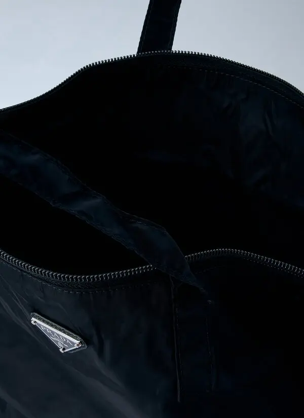 Prada Saffiano Leather Pendant With Re-nylon Tote Bag