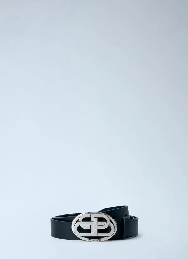 Balenciaga Oval Bb Belt - Black