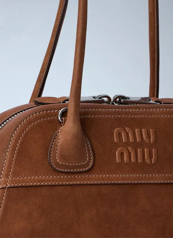Miu Miu Vivant Suede Handbag - Brown