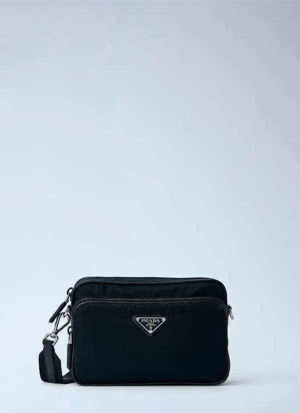 Prada Re-nylon And Saffiano Leather Crossbody Bag - Black