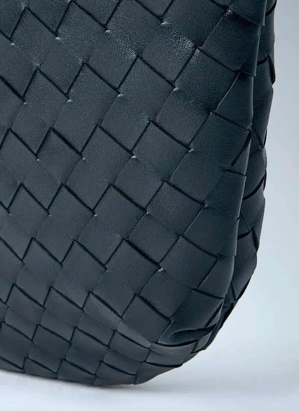 Bottega Veneta Intrecciato Leather Crossbody Bag - Black