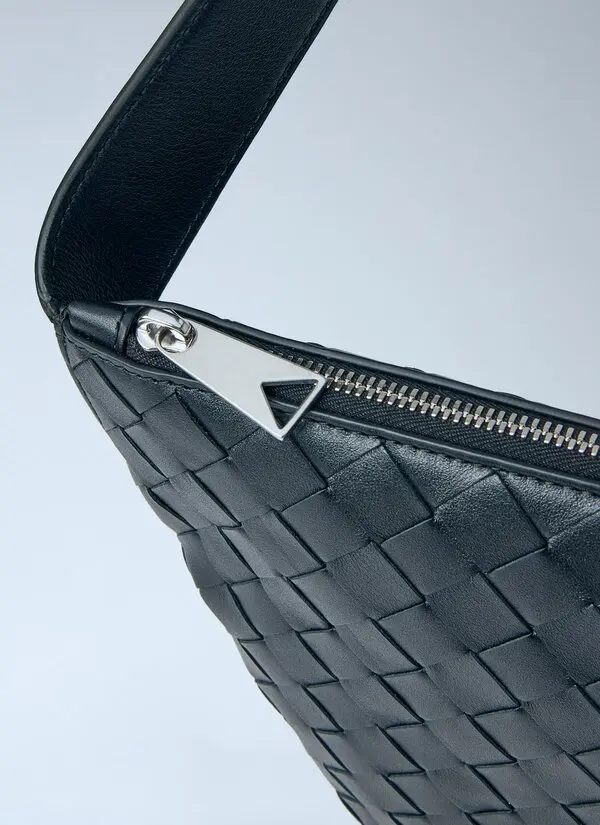 Bottega Veneta Intrecciato Leather Crossbody Bag - Black