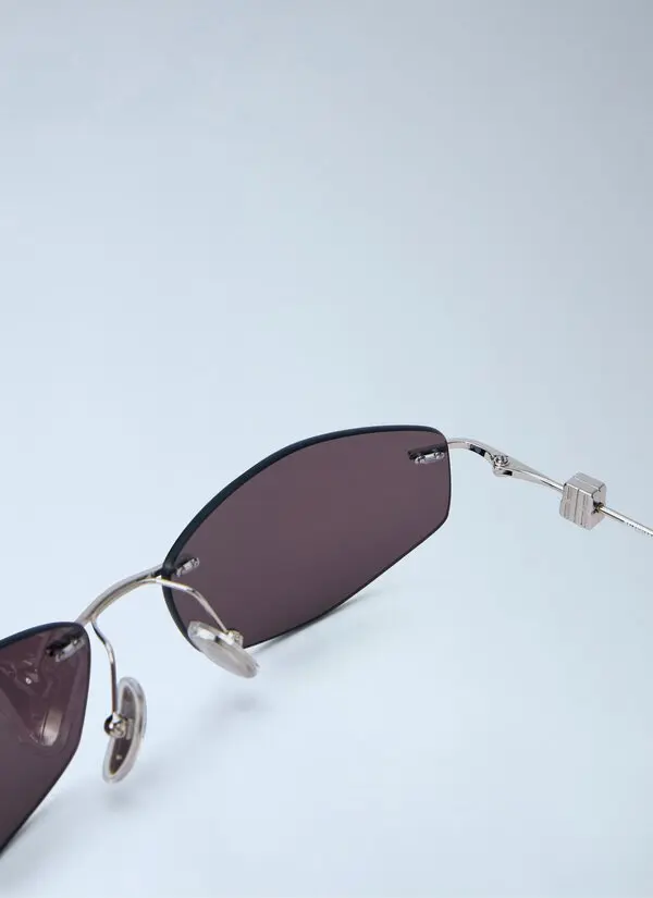 Balenciaga Nano D-frame Sunglasses - Silver