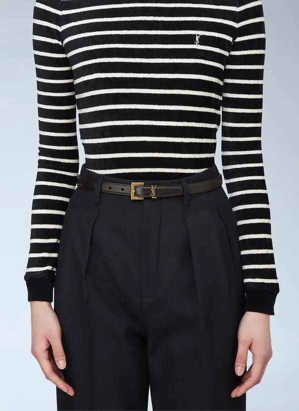 Saint Laurent Monogram Belt - Black