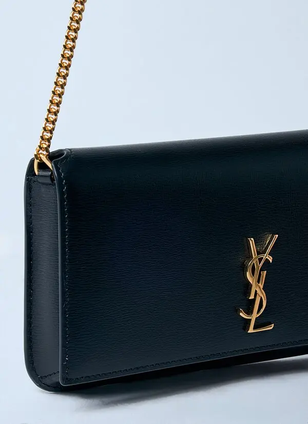 Saint Laurent Cassandre Phone Case On Chain - Black