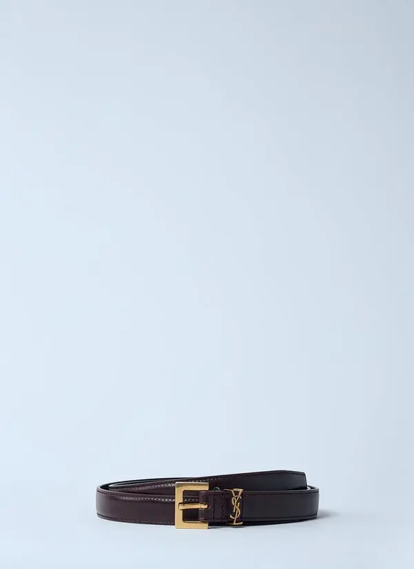 Saint Laurent Cassandre Thin Belt - Black