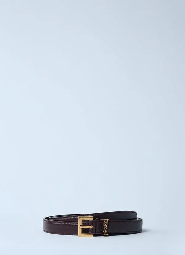 Saint Laurent Cassandre Thin Belt - Black