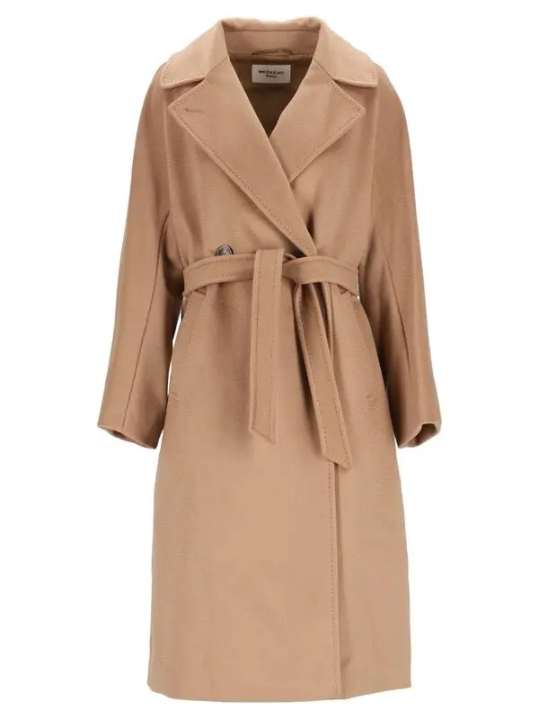 Max Mara Resina Drap Wool Long Coat Double Breast - Cream