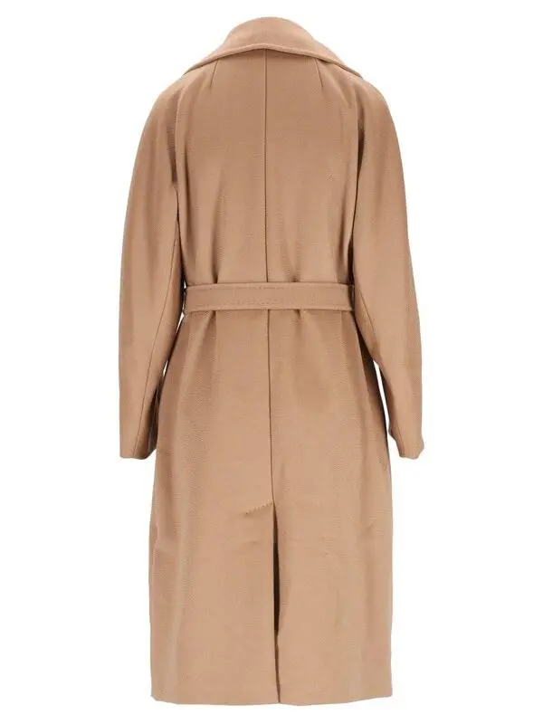 Max Mara Resina Drap Wool Long Coat Double Breast - Cream
