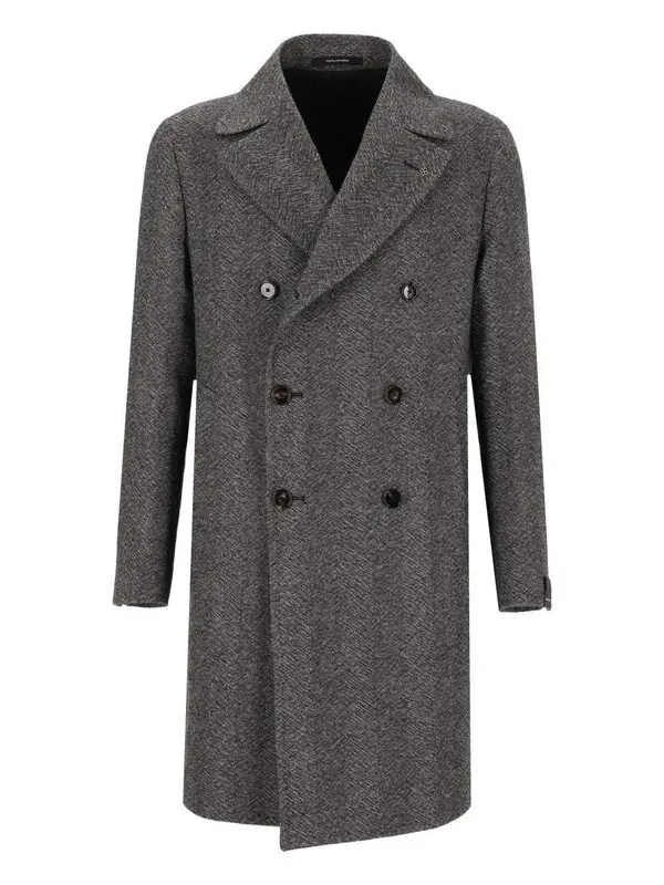 Tagliatore Double-breasted Herringbone Coat