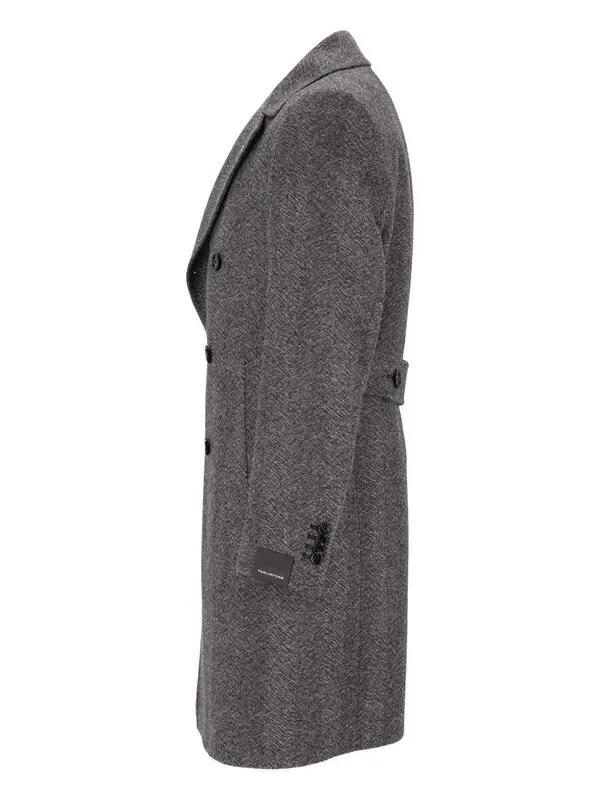 Tagliatore Double-breasted Herringbone Coat