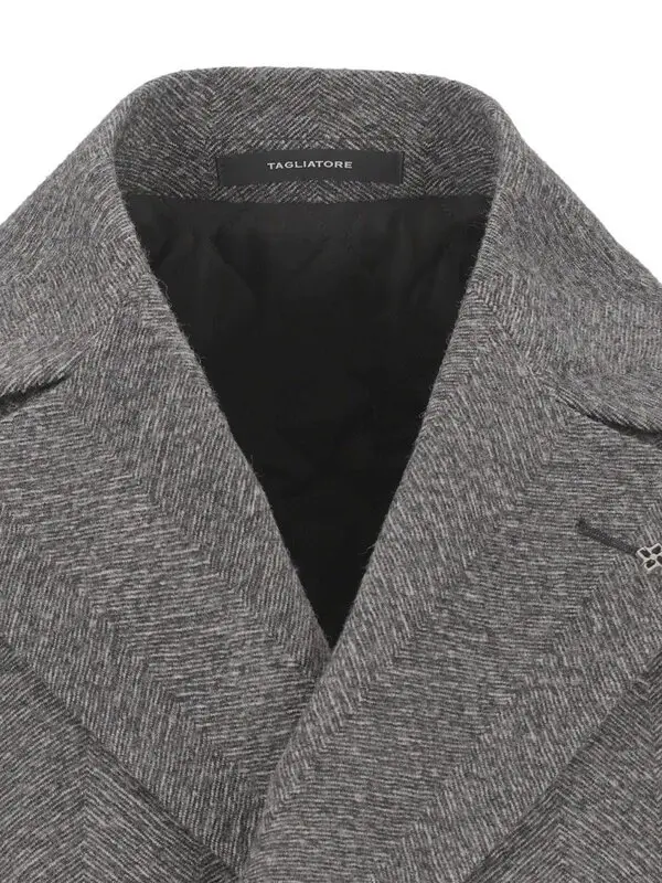 Tagliatore Double-breasted Herringbone Coat