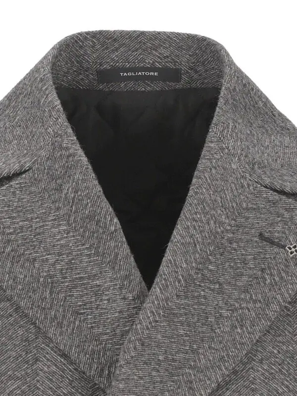 Tagliatore Double-breasted Herringbone Coat
