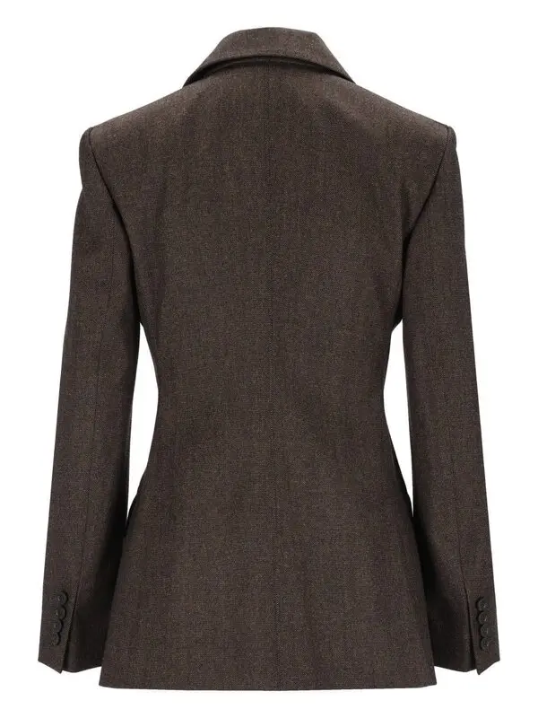 Max Mara Fitted Blazer In Denim-effect Wool