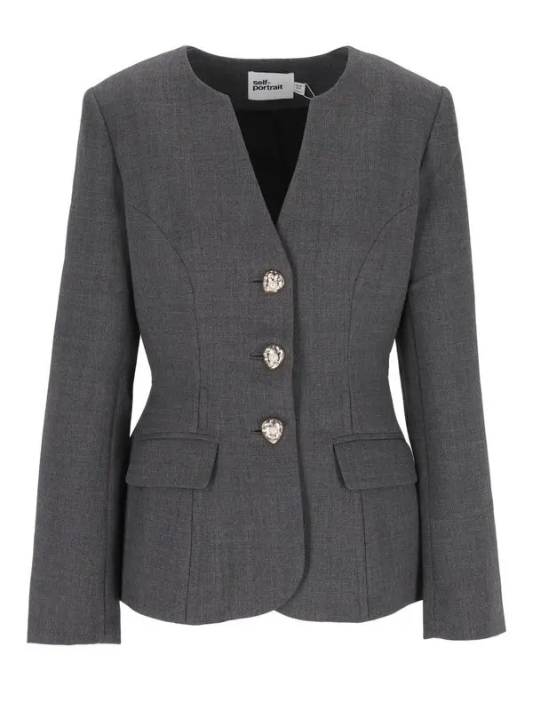 SELF-PORTRAIT Collarless Jacket