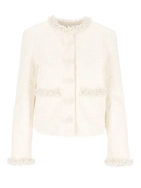 SELF-PORTRAIT Denim Jacket - White