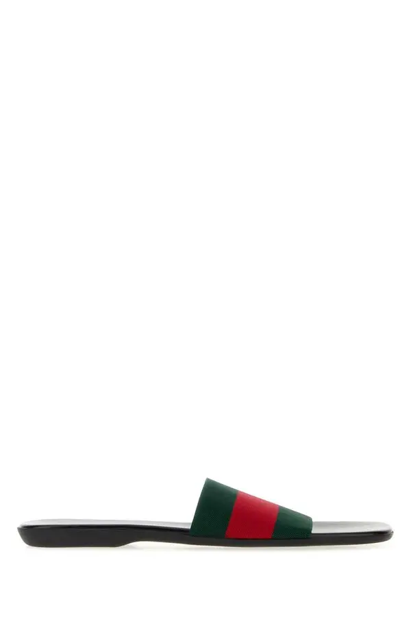Gucci Embroidered Fabric Slippers - Multicolor