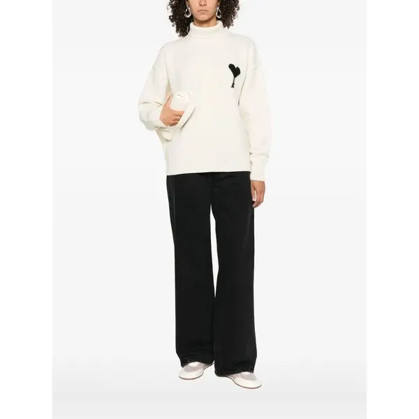 AMI Paris Neutrals Sweaters & Knitwear Jumpers