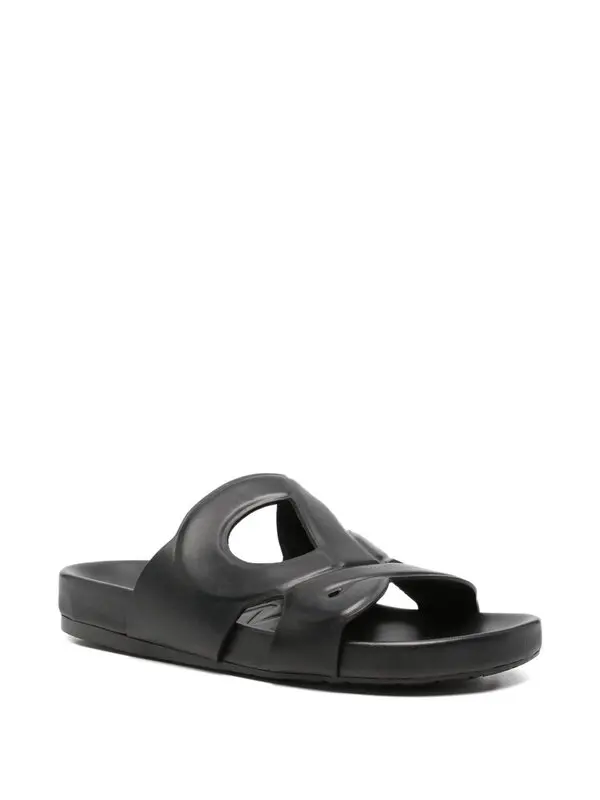 Loewe Paula's Ibiza Ease Monogram Leather Sandals - Black