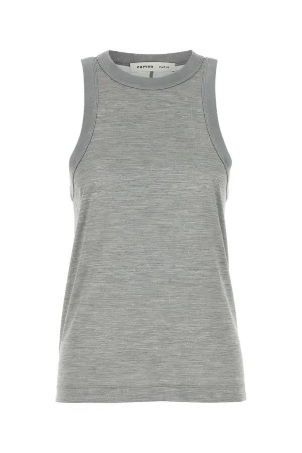 Carven Grey Silk Tank Top - Gray