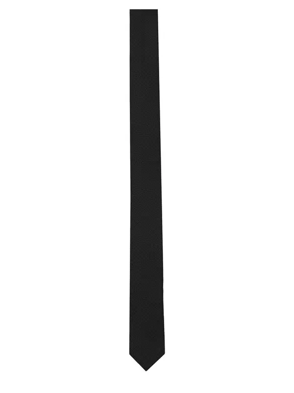 Saint Laurent Cravatta In Seta - Black